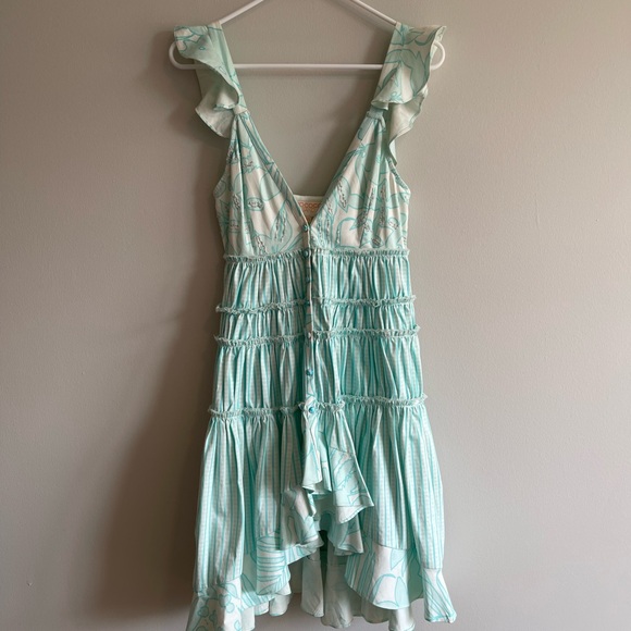 Rococo Sand | Dresses | Rococo Sand Blue And White Ruffled Dress | Poshmark